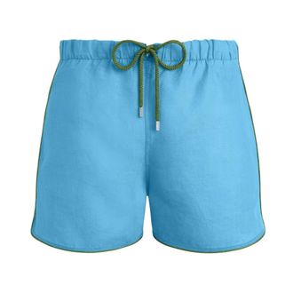 Vilebrequin Homme, Maillots de bain, Bleu, Taille: 2XL Linen Swim Shorts Solid