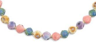 Singularu Collier Seaside. Acier avec Plaqu&eacute; or 18 carats et C&eacute;ramique. Bijoux pour Femme