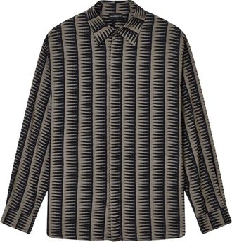 Emporio Armani Homme, Chemises, Brun, Taille: L Chemise en tissu l&eacute;ger avec imprim&eacute; graphique