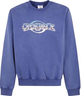 Casablanca Homme, Sweatshirts et sweats &agrave; capuche, Bleu, Taille: M SweaT-shirt ras du cou avec imprim&eacute; graphique