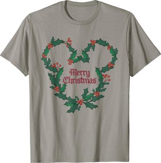 Disney Mickey Mouse Merry Christmas Holly T-Shirt