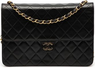 Chanel Hobo Bags - Medium CC Quilted Lambskin Single Flap - Gr. unisize - in Schwarz - f&uuml;r Damen
