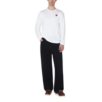 Comme Des Gar&ccedil;ons Homme, Tops, Blanc, Taille: XL T-shirt &agrave; Manches Longues et Col Rond