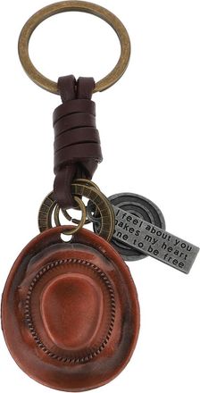 Valiclud Gatuida Vintage Cowboyhut Schl&uuml;Sselanh&auml;Nger Aus Metall Mit Handgefertigtem Lederband, Kreatives Souvenirs F&uuml;R M&auml;Nner Und Frauen, Ideal Als Autoschl&uuml;Ss