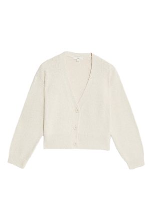 Marks and Spencer Bequemer Cardigan Mit V-Ausschnitt, Mit Hohem Baumwollanteil Und Strukturmuster Damen Xs