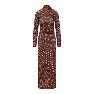 Stella McCartney Gepunktetes Maxikleid - - Dresses - Damen - Braun - S