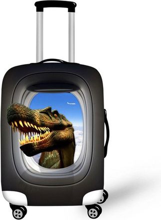 Hugs Idea Reisekoffer-Schutzhülle mit lustigem Tiermotiv, für 45,7 - 76,2 cm große Koffer, Dinosaurier, M (22-26 cover), Classic