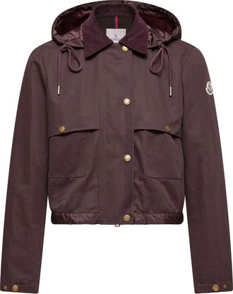 Moncler Moncler Surchemise &Agrave; Capuche En Coton Et Lin Aconitum, Femme, Rouge, Taille: 00