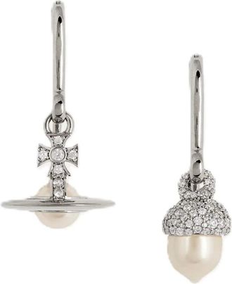 Vivienne Westwood Femme, Accessoires, Gris, Taille: ONE Size Lucille Orb Drop Earrings