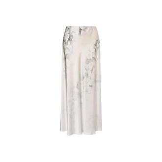 Alberta Ferretti Femme, Jupes, Beige, Taille: 40 FR Jupe Longue en Satin avec Imprim&eacute; D&eacute;grad&eacute;