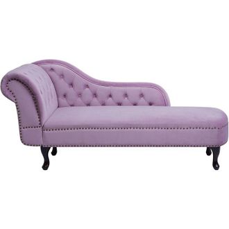Beliani Beliani - Chaise Longue Côté Gauche Méridienne Glamour en Velours Violet Clair Nimes