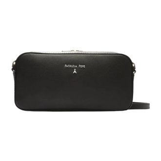 Patrizia Pepe Graphic Case Schultertasche aus glattem Kalbsleder - - Bags - Damen - Schwarzk - ONE SIZE