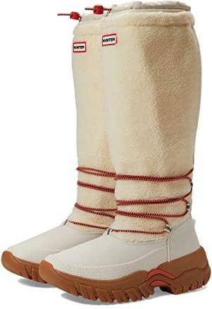 Hunter Wanderer Tall Sherpa Snow Womens Boots 37 EU White Willow/Gum