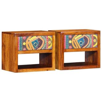 vidaXL Cabinet de chevet avec tiroir 2 pcs Marron 40 x 35 x 35 cm Vidaxl