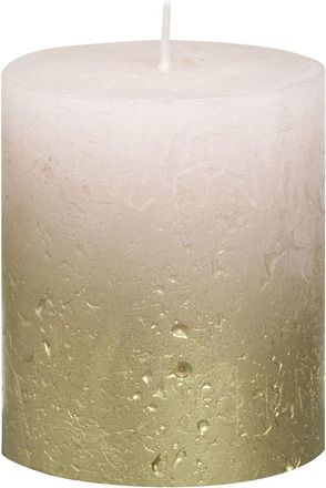 Bolsius Bolsius Rustik Stumpenkerze Metallic pastellpink-gold Höhe 8 cm, Ø 6,8 cm Kerze