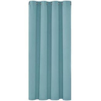 Deconovo Rideaux Occultants Isolant Thermique Anti Froid, 132x138 CM (Largeur x Hauteur), Rideaux pour Salon et Chambre, Design Moderne &agrave; Oeillets, Bleu Ciel, 
