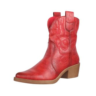 Elara Damen Stiefeletten Cowboy Boots Chunkyrayan 301-A31P Red PU-38