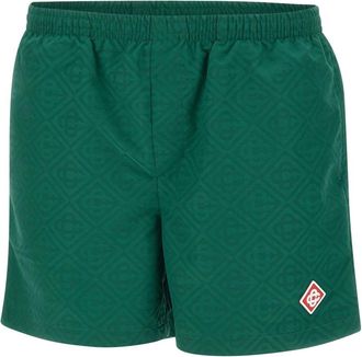 Casablanca Homme, Maillots de bain, Vert, Taille: S Monogram Jacquard Swim Shorts