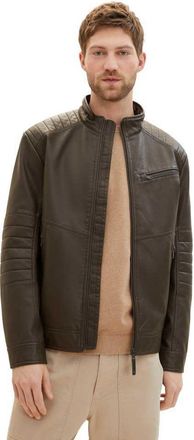 Tom Tailor Herren Fake-Lederjacke im Biker-Style, 30513 - Buffalo Brown Fake Leather, XL
