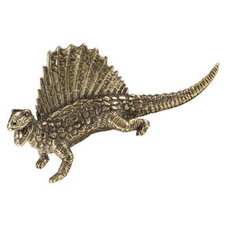 NUOBESTY Dinosaurier Miniatur Statue aus Messing Dimetrodon Robust Gefertigt als Dekoration f&uuml;r Schreibtisch und Garten