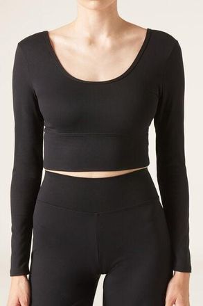 Calzedonia Lang&auml;rmeliges Soft Touch T-shirt Schwarz