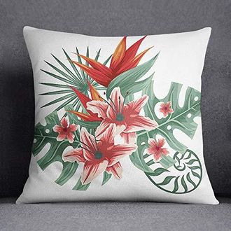 Bonamaison Le Jardin du Lin Kissenhüllen, Cotton, Mehrfarbig, 45x45