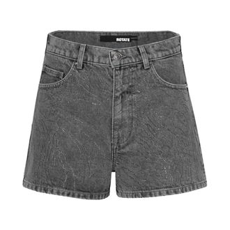 Rotate Rhinestone Denim Shorts - - Shorts - Damen - Grau - W26