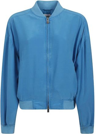 Versace Femme, Vestes, Bleu, Taille: 40 FR Blouson Overdyed