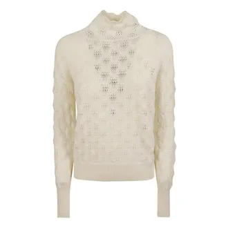 Ermanno Scervino Femme, Pulls, Blanc, Taille: 40 FR Pull &agrave; col roul&eacute; &agrave; manches longues