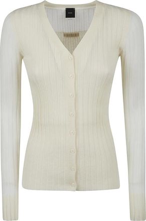 Pinko Pinko, Femme, Pulls, Blanc, Taille: 36 FR Caldo Cardigan Blend WS Silk