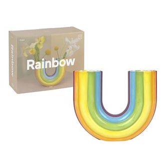 doiy Doiy - Vase d&eacute;coratif Moderne en Forme darc-en-Ciel - Fabriqu&eacute; en c&eacute;ramique - Vase pour Fleurs - Vase d&eacute;coratif - Double Espace - Multicolore - 7 x 17