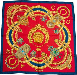 Herm&egrave;s T&uuml;cher & Schals - Hermes Classic Kosmima Silk Carre 90 Scarf Tuch - Gr. unisize - in Rot - f&uuml;r Damen