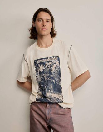 Desigual T-shirt &agrave; imprim&eacute; Gauguin - Blanc