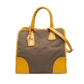 Prada Sac bandouli&egrave;re en toile Pre-owned - Femme - Pre-owned - Brun - Taille: ONE Size