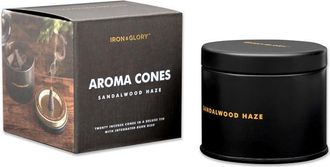 Iron & Glory Iron & Glory Räucherkegel & Halter aus Sandelholz, luxuriöse Alternative zu Räucherstäbchen & Duftkerzen, Aromatherapie & Angstlinderung, Schlafzimmer