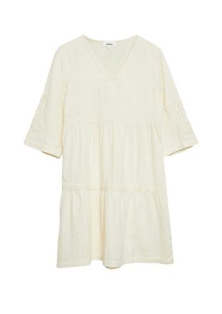 s.Oliver Minikleid Kleid Musselin-Kleid mit Spitzendetails
