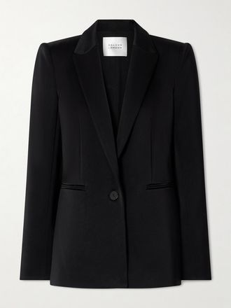Galvan Sculpted Blazer Aus Satin - Schwarz