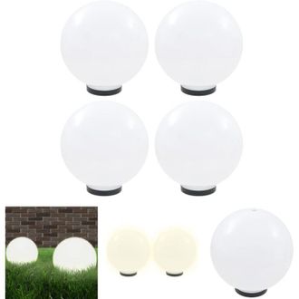 vidaXL The Living Store LED-Gartenleuchten 4 Stk. Kugelf&ouml;rmig 30 cm pmma - led Gartenleuchte - Outdoor Beleuchtung - Gartendeko - Kunststoff Gartenlicht