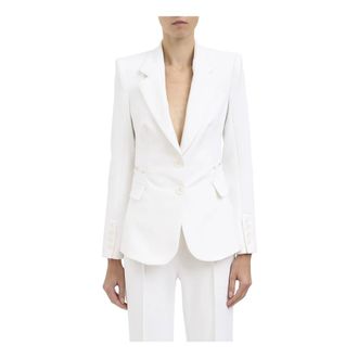 Elisabetta Franchi Veste en cr&ecirc;pe stretch double - Femme - Vestes - Blanc - Taille: 36 FR