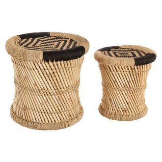 Atmosphera Atmosphera - Tables gigognes Ilyan bambou noir cr&eacute;ateur dint&eacute;rieur