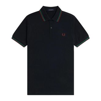 Fred Perry Slim Fit Twin Tipped Polo M3600 - - Tops - Herren - Blau - L