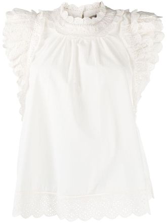Sea New York blouse &agrave; bords volant&eacute;s - Blanc