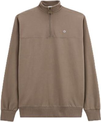 Serge Blanco Sweat Saint Cyp avec col zippé Marron Shitake - Mode Homme