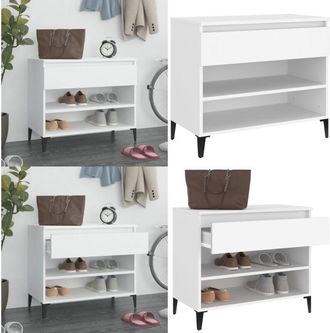 vidaXL Vidaxl - Schuhregal Wei&szlig; 70x36x60 cm Holzwerkstoff - Schuhschrank - Schuhregal - Flurm&ouml;bel - Garderobe - Aufbewahrung - Home & Living