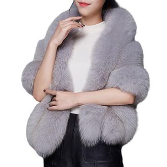 Generic Faux ch&acirc;le - Cape de mari&eacute;e &eacute;l&eacute;gante, douce et chaude - &Eacute;toles de luxe - Couverture de soir&eacute;e tendance | Accessoire de robe de soir&eacute;e formelle de mari