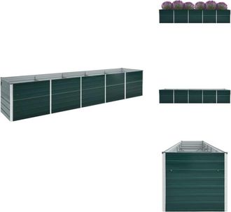 vidaXL Vidaxl - Lit sur&eacute;lev&eacute; de jardin Acier galvanis&eacute; 400x80x45 cm Vert - Jardini&egrave;re - Pot De Fleurs - Bac De Culture - Jardin Vertical - Fleurissement