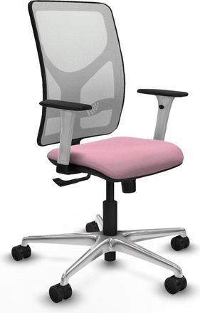 Piqueras y Crespo Schreibtischstuhl in Rosa und Wei&szlig;, mit wei&szlig;en und schwarzen Armlehnen, h&ouml;henverstellbare Lendenwirbelst&uuml;tze, 3 Positionen, Wei&szlig; / Rosa