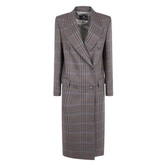 Etro Double-Breasted Manteaux - Femme - Manteaux - Gris - Taille: 36 FR