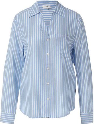 s.Oliver Langarmbluse Bluse Flie&szlig;ende Viskose-Bluse mit Turn-up