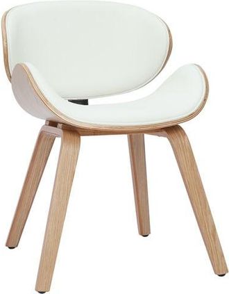 Miliboo Design-Stuhl in Weiß und helles Holz walnut